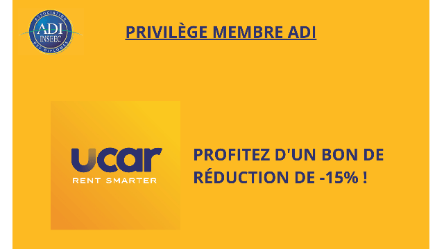 Partenariat UCAR : profitez d'une réduction de -15% ! | ADI Inseec
